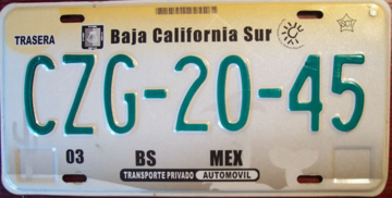 Baja California Sur License Plate | License Plates | hobbyDB